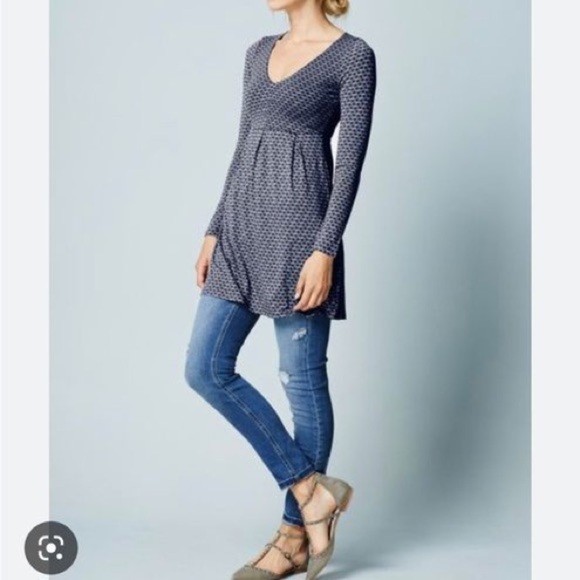 Boden | Dresses | Boden Vneck Tunic Mini Dress Long Sleeve Navy Blue ...